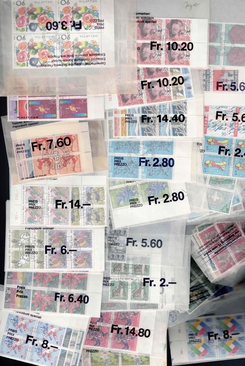 Schweiz 190 Gramm Viererblock Erstagsstempel und gelaufen | Kaufen auf Ricardo