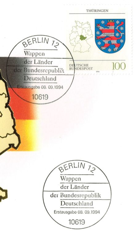 Thüringen_Wappen der Länder der BRD_mit Beschreibung (Gebraucht) in ...