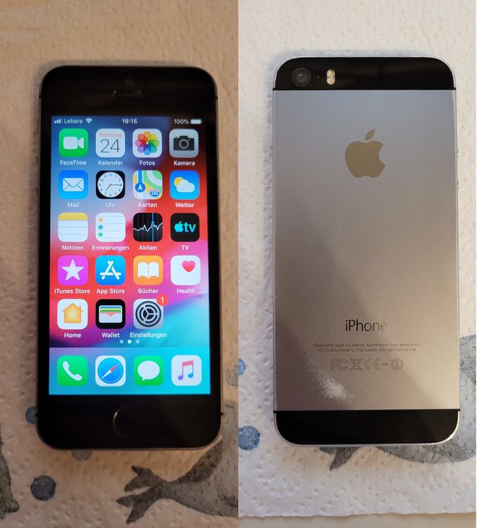Apple Iphone 5s / A1457 / 16 GB / Schwarz / iOS 12.5.7 / #61 (Gebraucht ...
