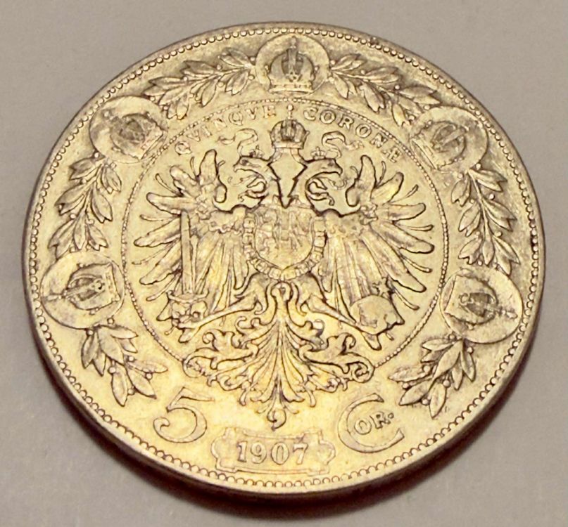 Austria 5 Corona 1907 Silver coin Nice Grade (Gebraucht) in Zürich für ...
