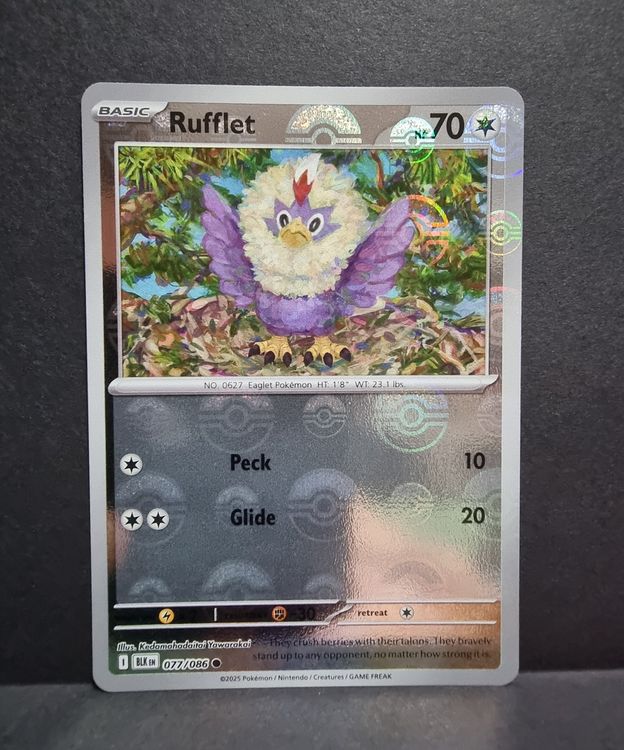 Pokémon Rufflet Pokeball reverse 077/086 Black Bolt 🇬🇧 (Neu (gemäss ...