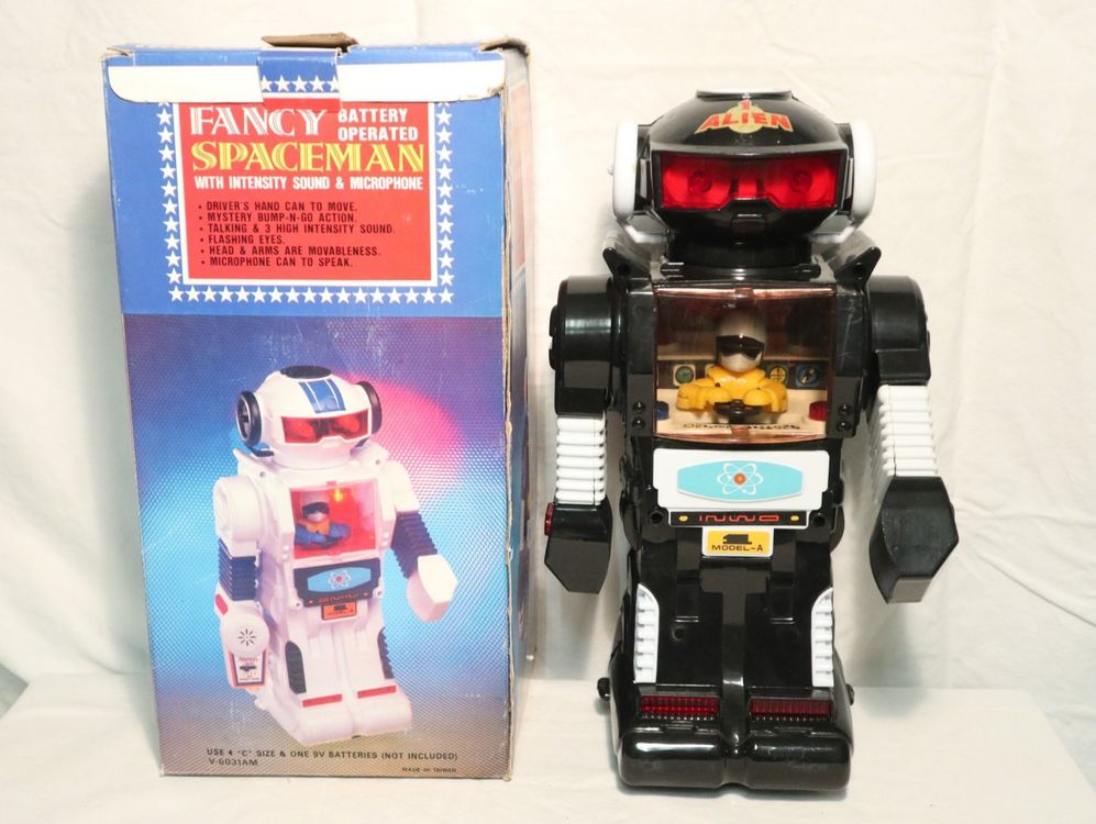 Grosser 80's Roboter Fancy Spaceman Robot 42cm mit Mikrofon | Kaufen ...