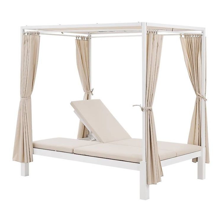 Doppel-Loungebett Kreta Outdoor Sonnenliege Weiss Beige | Kaufen auf Ricardo