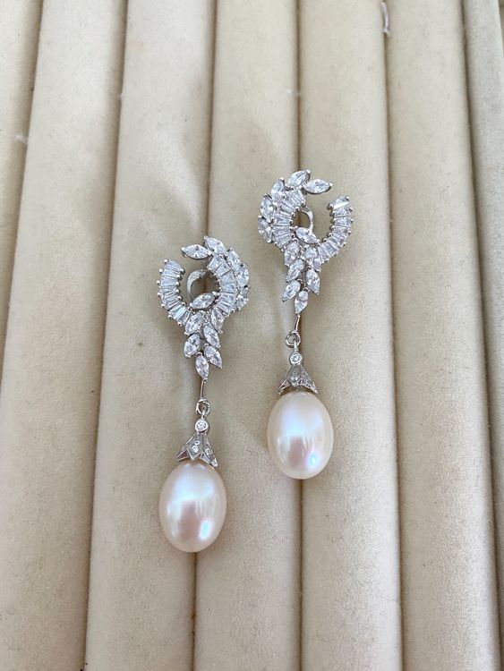 Perlen Ohrringe/ Echte Süsswasserperlen | Kaufen auf Ricardo