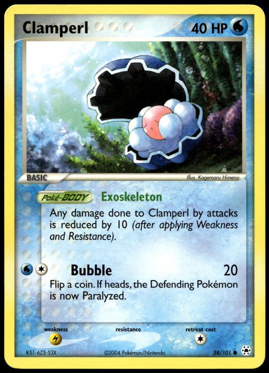 Clamperl 58/101 Pokémon EX Hidden Legends (Neu (gemäss Beschreibung ...
