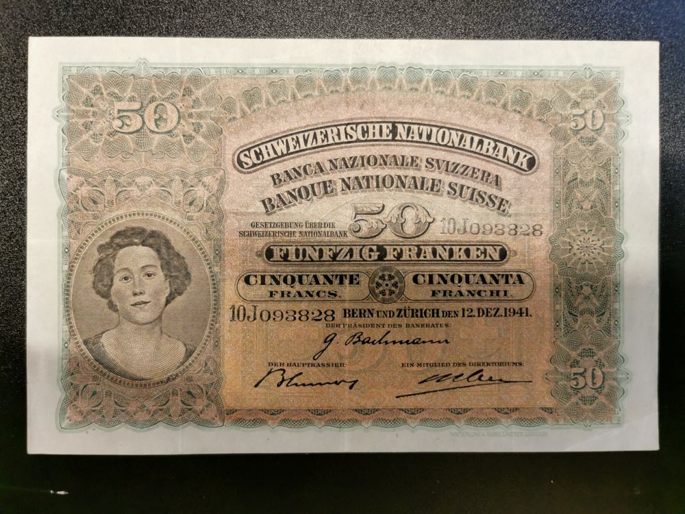 50 Frank Banknote 1941, (LH1) (Gebraucht) in Neuenhof für CHF 97 – mit ...
