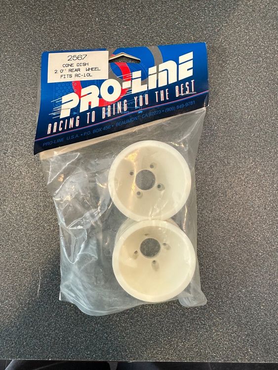 Vintage Pro-Line 2567 Rear Dyable Cone Dish Rims 2.0 RC10L (Neu und ...