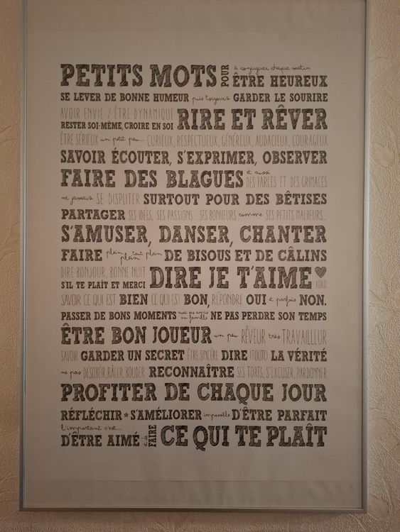 Affiche positive "Petits Mots", décoration murale (D'occasion) à Les ...
