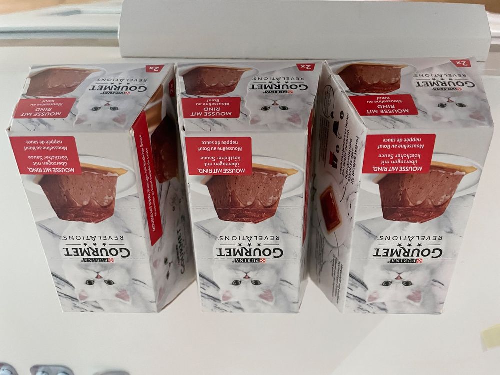 katzenfutter gourmet neu 6portionen katze cat nass futter (Neu und originalverpackt) in studen ...