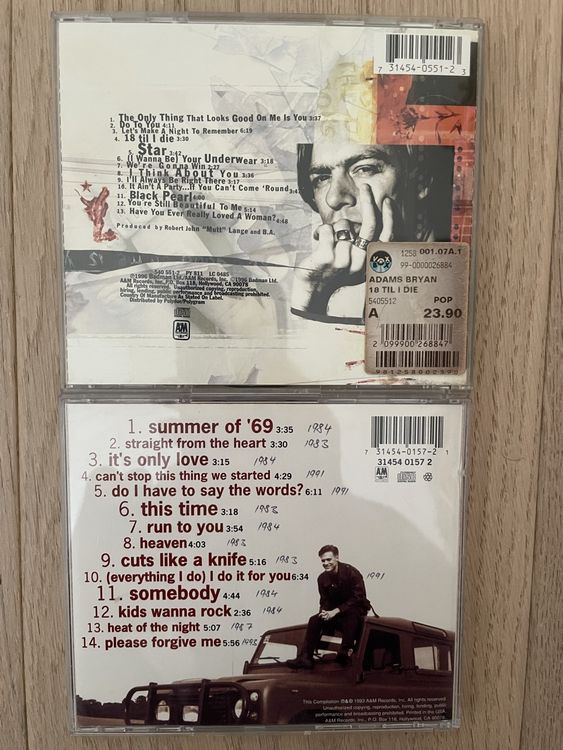 2 x Bryan Adams (18 Til I Die & So Far So Good) | Kaufen auf Ricardo