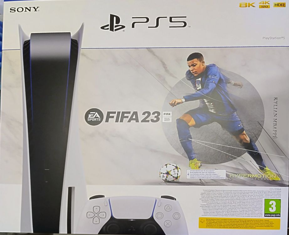 Sony PS5 +DualSense White Controller + FIFA 23 (Neu und ...