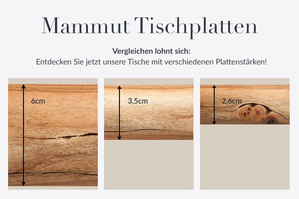 Massivholz Esstisch Akazie 200cm 6cm Platte - NEU (Neu (gemäss ...