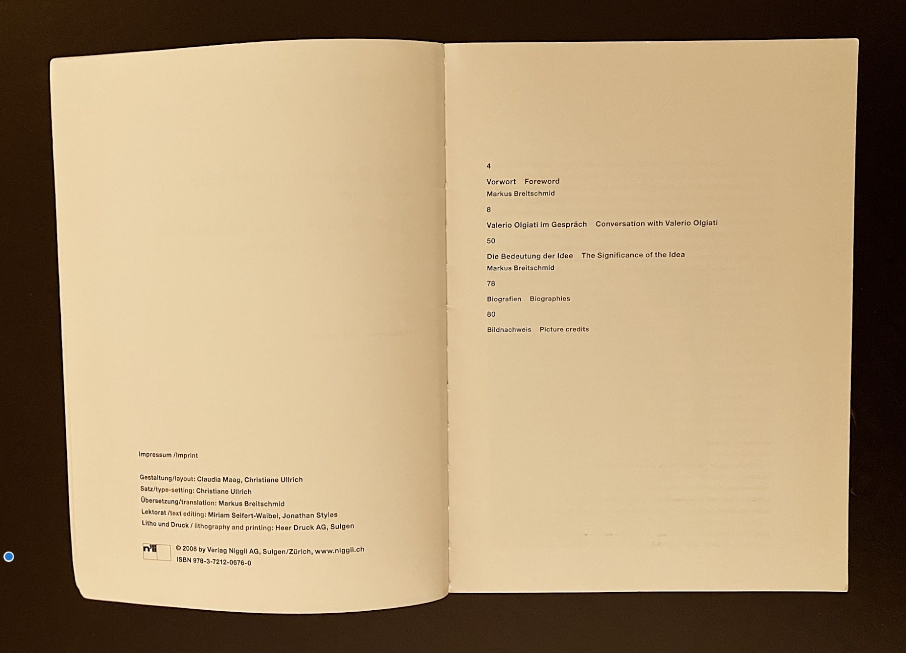 die bedeutung der idee in der architektur v. valerio olgiati (Gebraucht ...