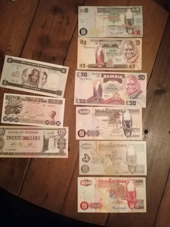 Banknoten Lot Zambia 6 stk. Und 3 stk div Afrika (Gebraucht) in Zürich ...