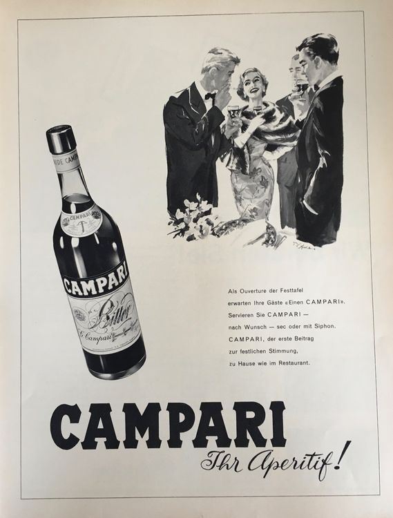 Grosse Vintage Reklame, Campari, Lugano, 1959 | Kaufen auf Ricardo