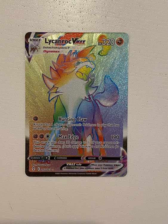 Pokémon Lycanroc VMAX SR 213/203 Evolving Skies SWSH Eng (Gebraucht) in ...