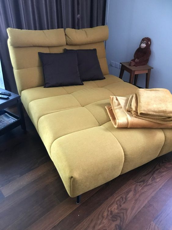 Sofaliege / Liegesofa / Recamiere mit Kopfstützkissen gelb (Gebraucht ...