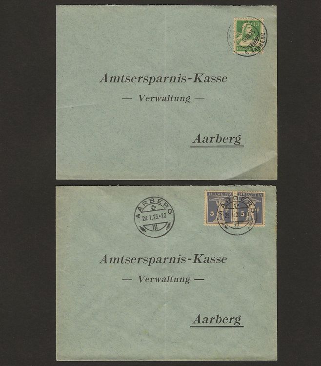 AARBERG Verwaltung 1925 Druck Umschlag Amtsersparnis Kasse (Gebraucht ...