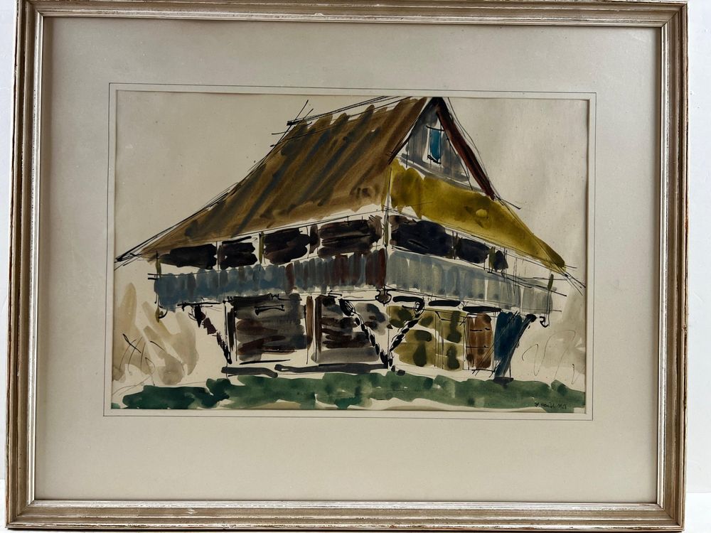Sehr Alte Hausszene Aquarell signiert. | Kaufen auf Ricardo