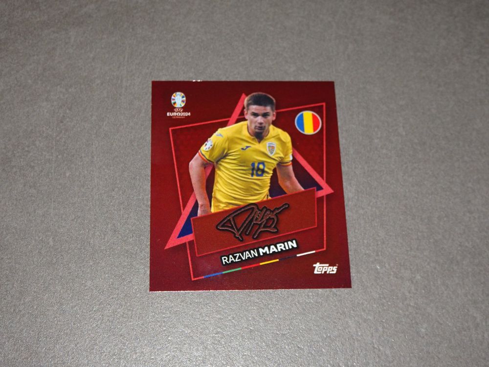 Topps SP Sticker ROM Marin mit Unterschrift, Euro/ EM 2024 (Nuovo ...
