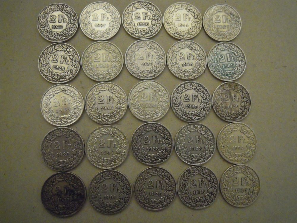 25 x 2 Fr. silber (Gebraucht) in Kriegstetten für CHF 150 – mit Lieferung auf Ricardo kaufen