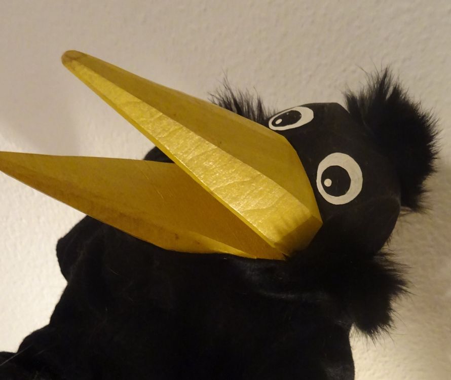 Handgeschnitzter Lotte-Sievers-Hahn Rabe Handpuppe | Kaufen auf Ricardo