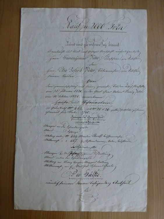 Solothurn, Kaufvertrag von 1829 (Gebraucht) in Bettlach für CHF 50 – mit Lieferung auf Ricardo ...