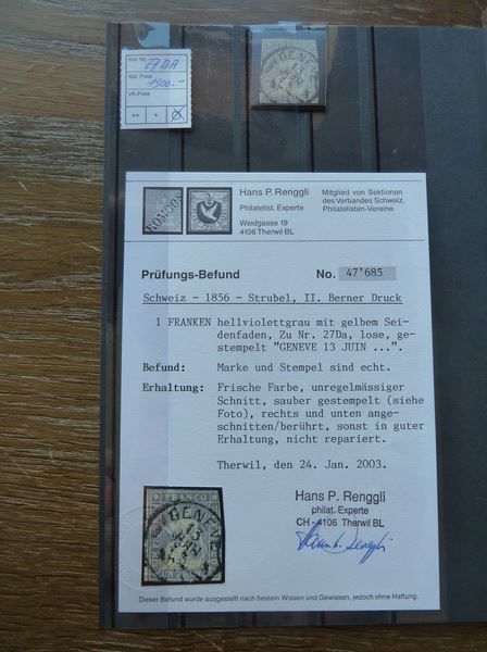 STRUBEL -- Kat. Nr. 27 Da mit BEFUND (Gebraucht) in Egliswil für CHF 42 – mit Lieferung auf ...