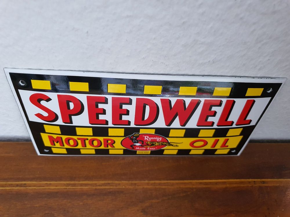 Emailschild Speedwell Motor Oil Emaille Schild Reklame Retro (Neu ...