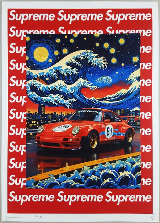 Death NYC Pop Art Druck " Hokusai Wave Supreme Porsche 911 (Neu (gemäss ...