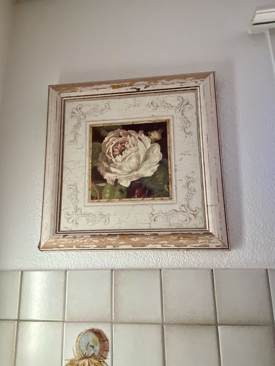 Tableau cadre bois et fond peint en bois. 46 x 46 | Kaufen auf Ricardo