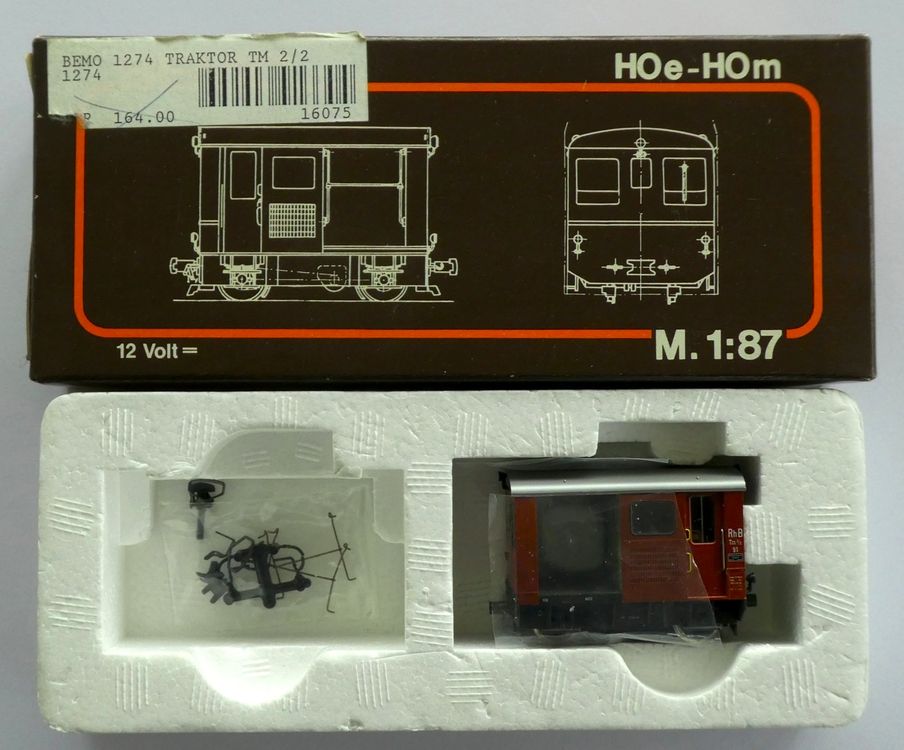 Bemo H0m; Rangiertraktor Tm 2/2 No. 91; Art.-No. 1274 191 (Neu und ...