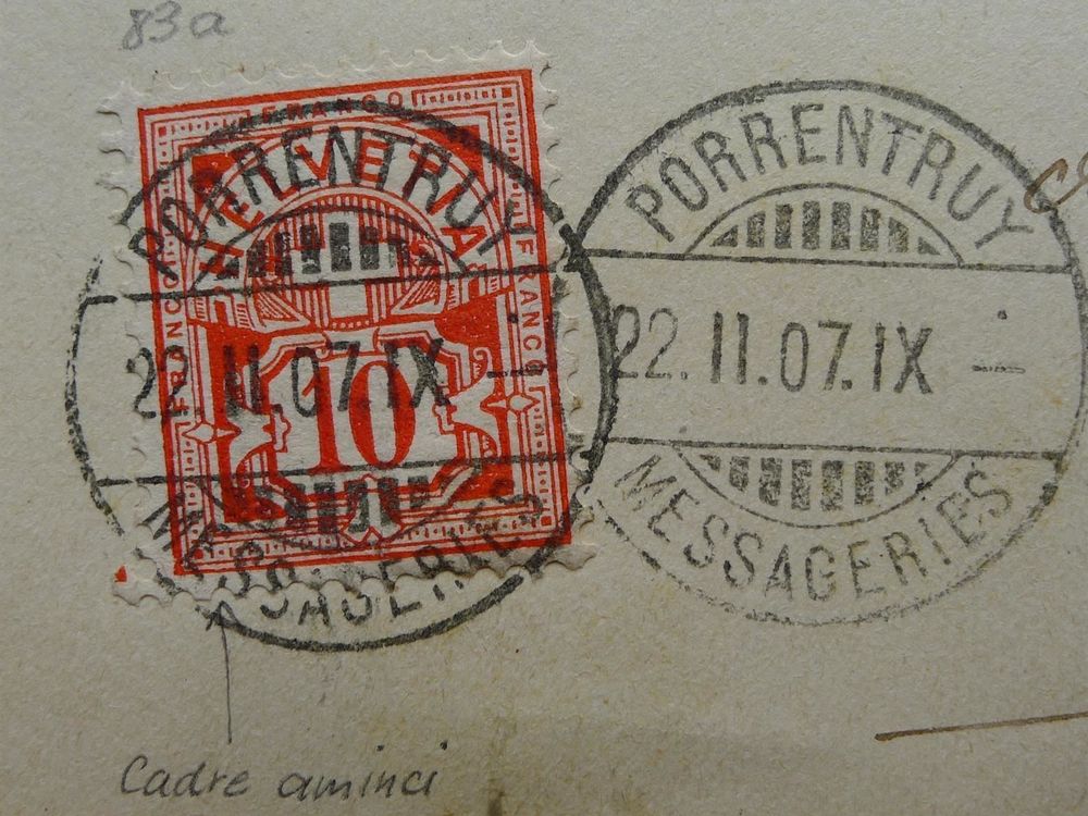 1907, Nr.83, Brief von PORRENTURY sehr sauber nach FRIBOURG (Gebraucht ...