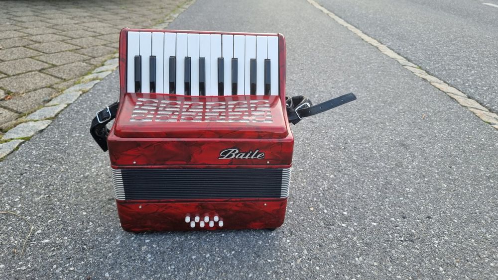 Kinder Baile Akkordeon, Handzuginstrument, rot, Handorgel | Kaufen auf ...