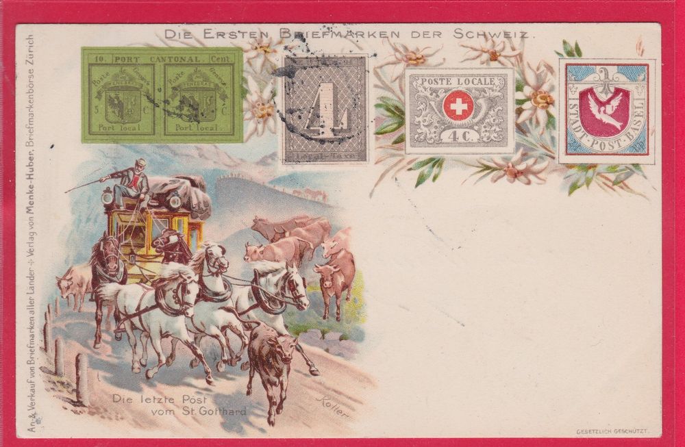 DIE ERSTEN BRIEFMARKEN DER SCHWEIZ, GOTTHARDPOST, 18.4.1900 | Kaufen auf Ricardo