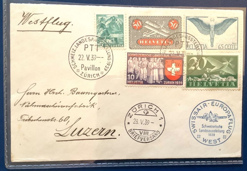 1939 Europaflug West mit Mischfrankatur | Kaufen auf Ricardo
