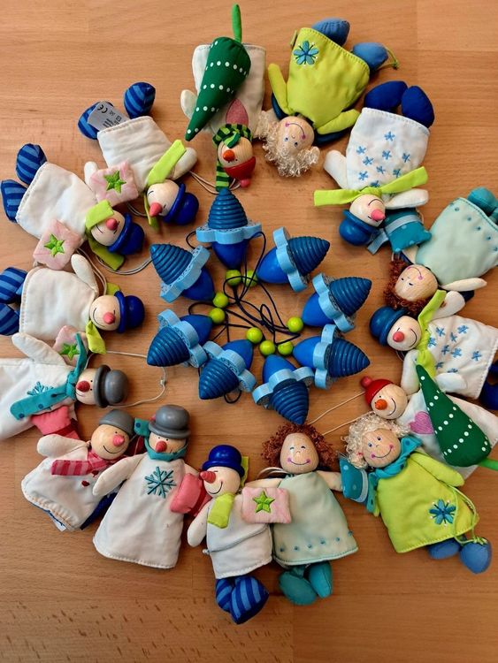 Haba Krippe Weihnachtspyramide Engel Schneemänner Anhänger | Kaufen auf ...