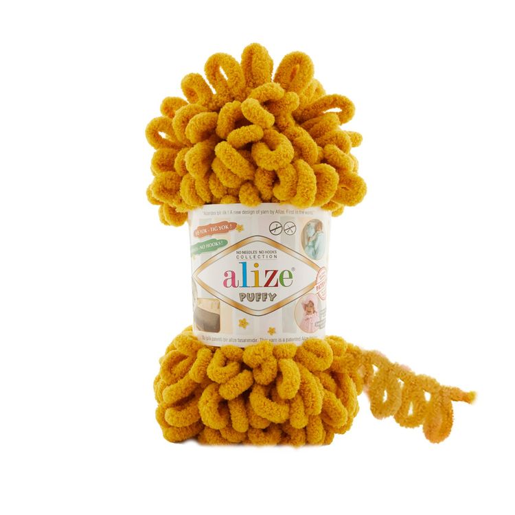 5x Laine à crocheter avec les mains Alize Puffy 2 Moutarde (Neu und ...
