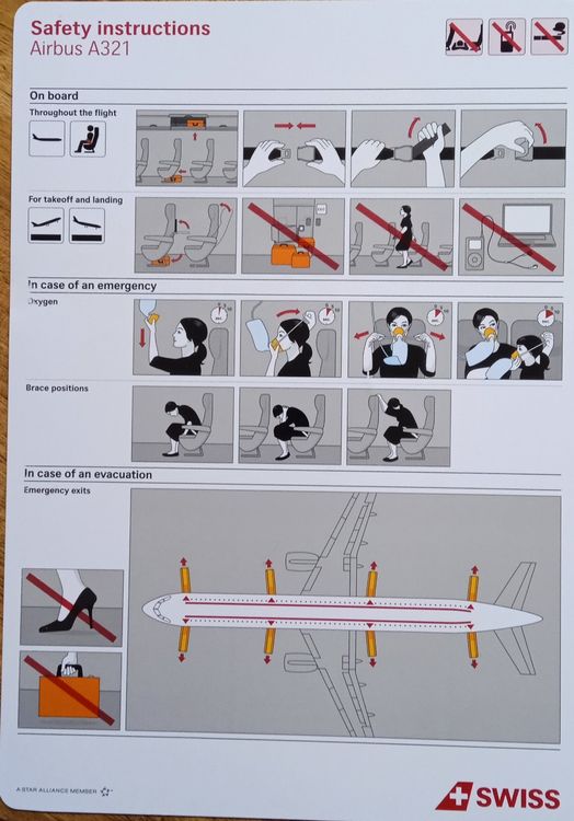 Safety Card Swiss A321 | Kaufen auf Ricardo