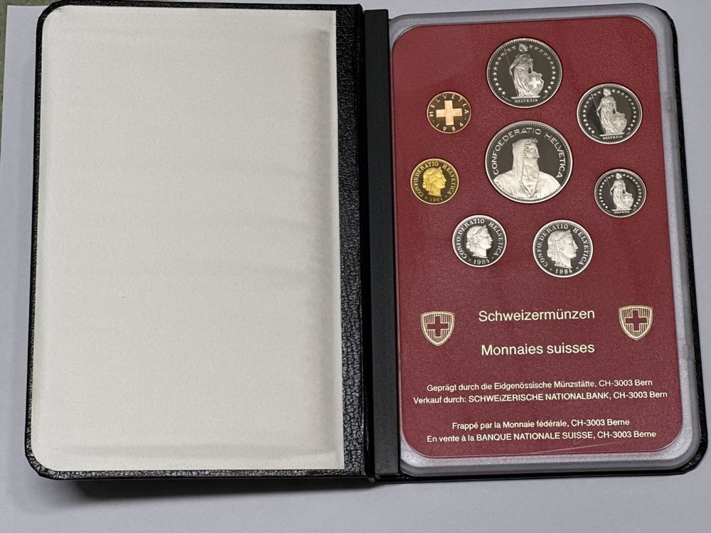 Schweizer Münzsatz PP 1984 mit Kartonhülle (Neu und originalverpackt) in Herisau für CHF 23 ...