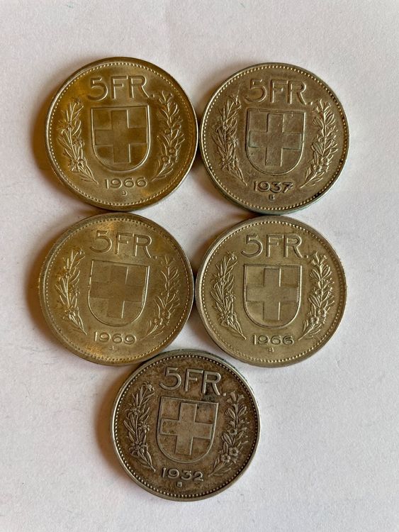 5stk. 5.- silber (15) (Gebraucht) in Bonstetten für CHF 45 – mit Lieferung auf Ricardo kaufen