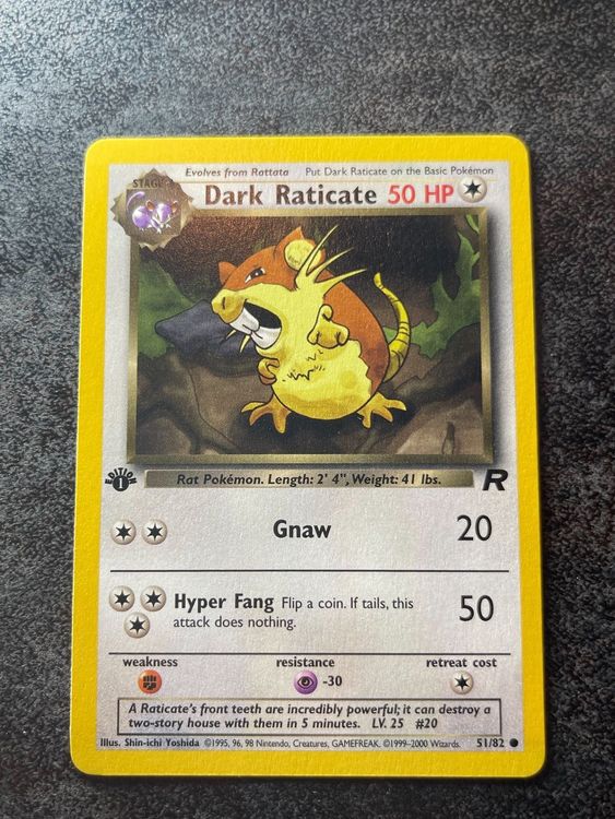 Dark Raticate 1. Edition Team Rocket (Gebraucht) in Kaiseraugst für CHF ...