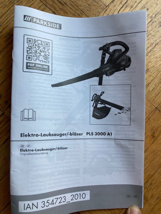 PARKSIDE 3in1 Elektro-Laubsauger/-bläser PLS 3000 A1, 3000 W (Gebraucht ...