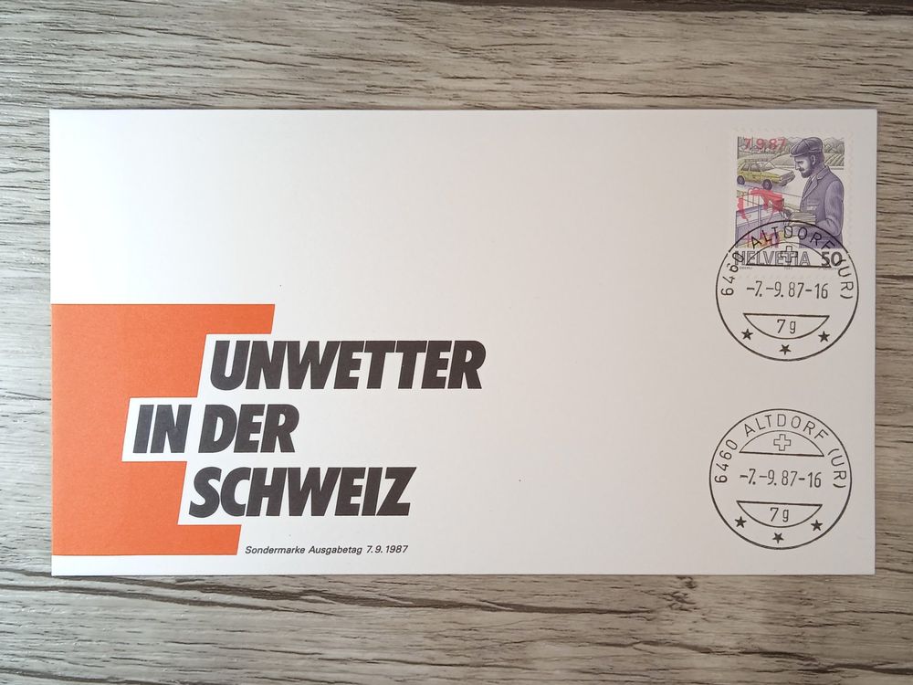 TR51 Enveloppe + Timbre Suisse 1987 (Gebraucht) in Cousset für CHF 0.6 – mit Lieferung auf ...
