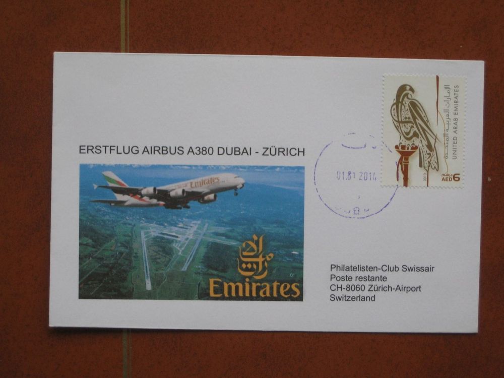 Erstflugbrief DUBAI-Zürich Airbus A380 (Neu (gemäss Beschreibung)) in Wangs für CHF 3 – mit ...