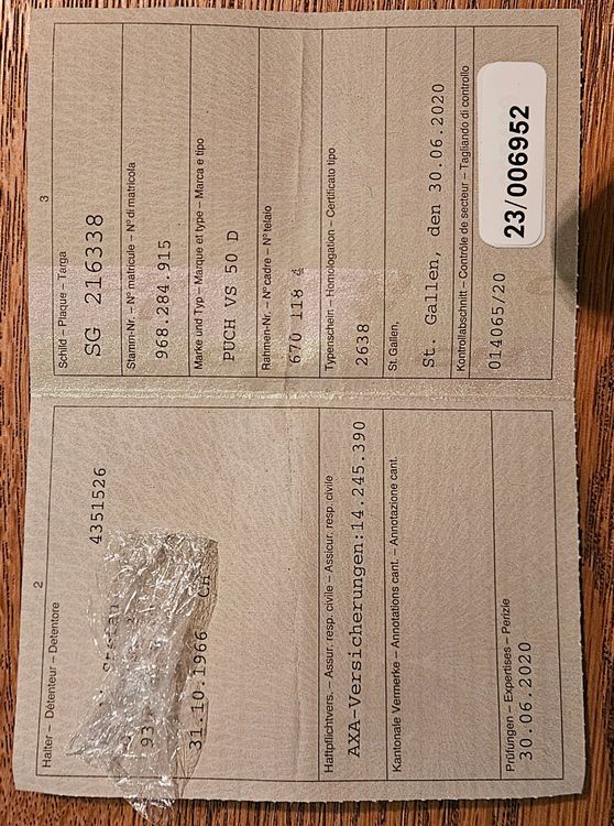 PUCH VS50D (1958) Top Zustand Vorgeführt (3-Gang) (Gebraucht) in Berg ...