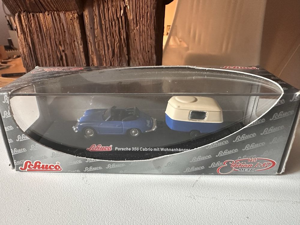 Schuco Porsche 356 Cabrio mit Wohnanhänger 1:87, Top! (Neu (gemäss ...