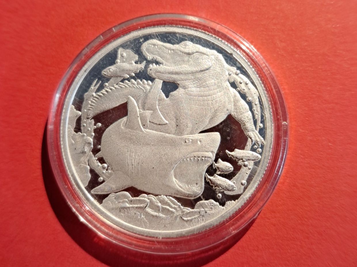 1 OZ UNZE Krokodil & Hai 2022 SILBER SILBERMÜNZE 999 NIUE (Neu und ...
