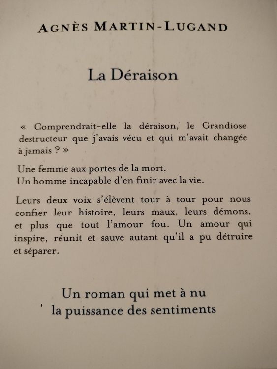 La Déraison Par Agnès Martin-Lugand | Kaufen auf Ricardo