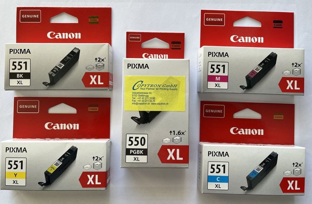 5 Stk. Original Canon PGI-550PGBKXL und CLI-551XL Patronen (Neu und ...